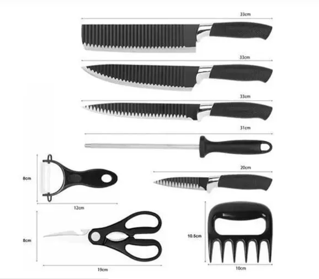 Kit Facas Premium 8Pcs Churrasco Titanium - Kit Facas Premium 8Pcs ...
